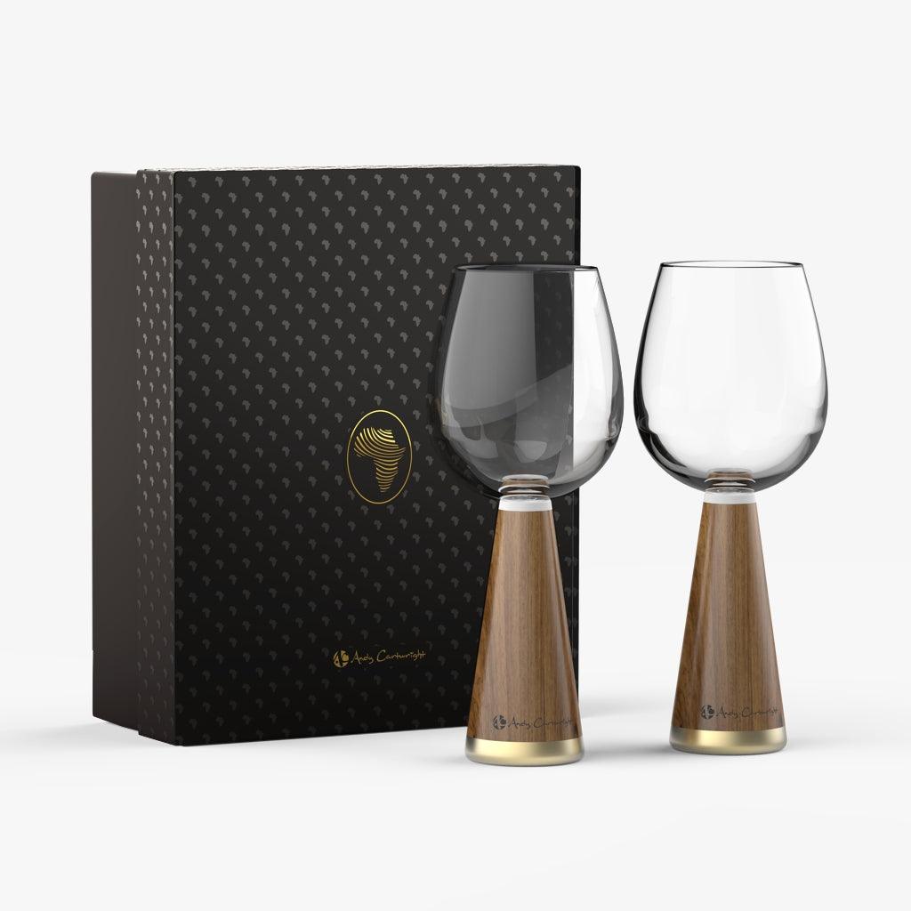 Afrique Wine Glass Set of 2 in Colour Gift Box - Andy Cartwright